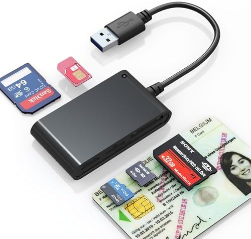 7en1 Lecteur Carte Identité Belge - Lecteur Carte ID, MicroSD, SD, MMC ...
