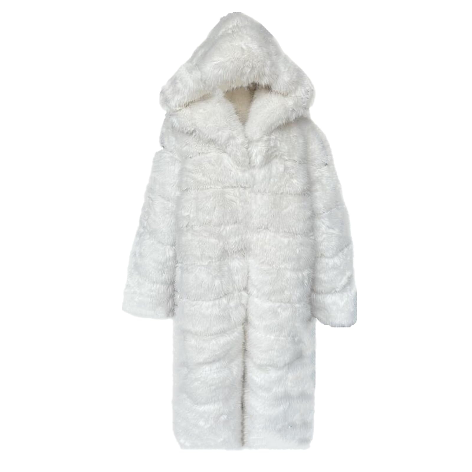 Lisa Colly Women's Winter Plus Size Parka Overcoat Long Sleeve Faux Fur ...