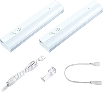 LUMILAND LED Cabinet Light Set, 12 inch Plug in Under Counter Light ...