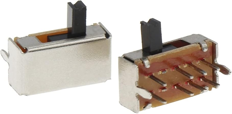 Amazon.co.jp: マイクロスイッチ 100 個 SK23D07 8 ピン PCB 3 ポジション 2P3T DP3T ミニチュアスライドスイッチサイドノブ SK23D07VG4 ...