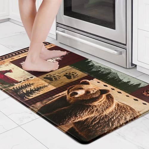 Amazon.com: Likiyol Kitchen Mats for Floor Bear Kitchen Rugs Anti ...