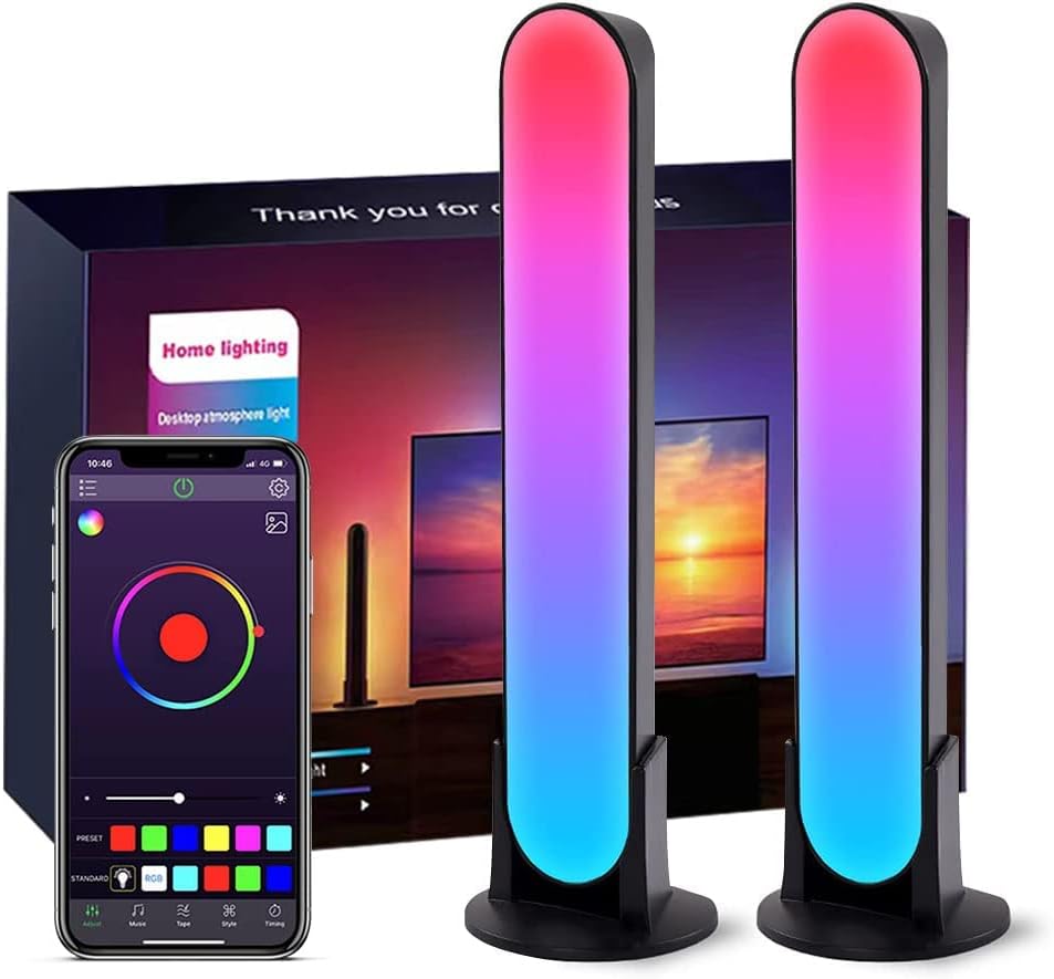 ZERIFAM 2 Pcs Smart Light Bars, RGB Light Bar with Music Modes and ...