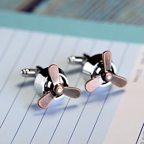 Amazon.com: REXVAN Silver & Bronze Airplane Propeller Cufflinks with ...