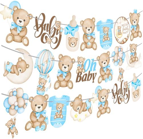 Amazon.com: We Can Bearly Wait Banners Bear Baby Shower Banner Teddy ...