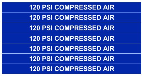 120 PSI COMPRESSED AIR ____Gas Pipe Tubing Labels__ 3/8" Height, 6 ...