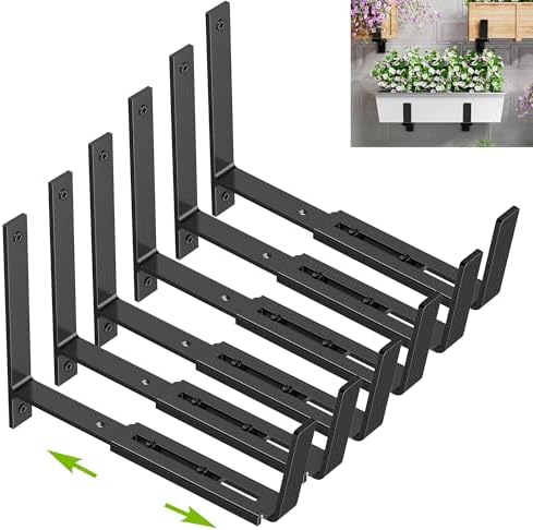 Amazon.com: Y&M Adjustable Planter Box Brackets, Brackets for Window ...
