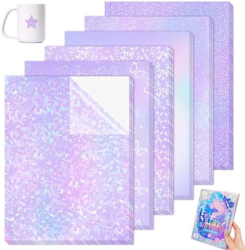 Amazon.com: Lya Vinyl 64 Sheets Holographic Sticker Paper, Clear Vinyl ...