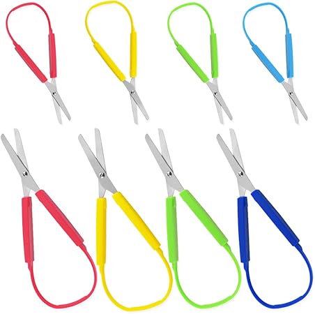 8 Pcs Loop Scissors, AIFUDA 5.5" and 8" Color Self-Opening Adaptive ...