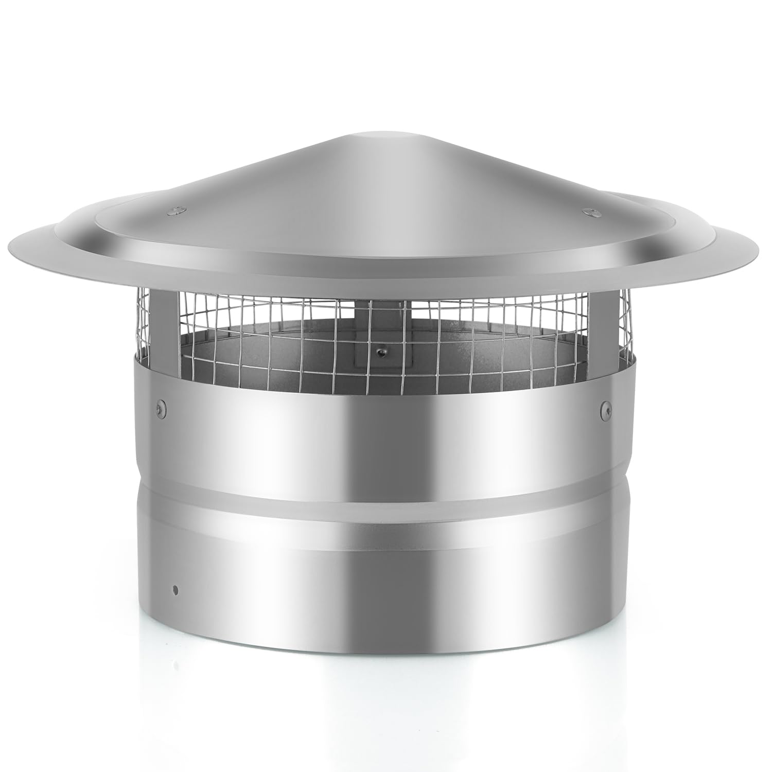 8 Inch Galvanized Steel Chimney Cap, Round Roof Rain Chimney Cover with ...