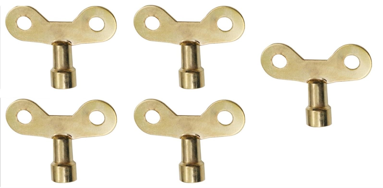Jowxsx 5 Pcs Golden Radiator Plumbing Bleed Bleeding Key Solid Brass ...