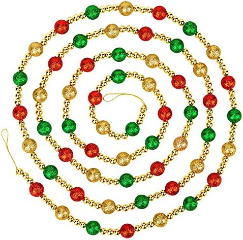 Amazon.com: 9 Foot Multi Color Glitter Christmas Garland | Multicolor ...