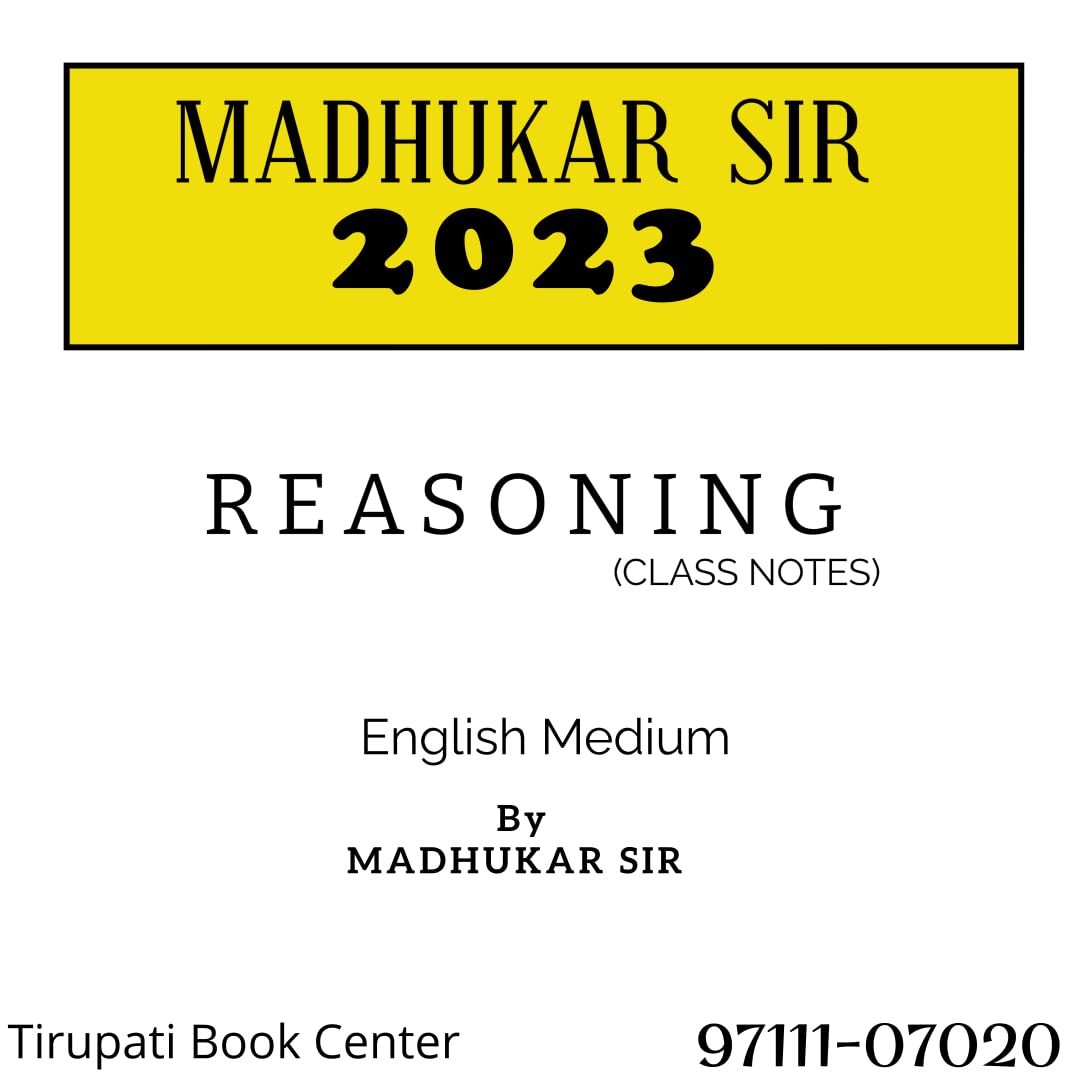 Buy MADHUKAR SIR Reasoning Class Notes English Medium SSC Photocopy ...
