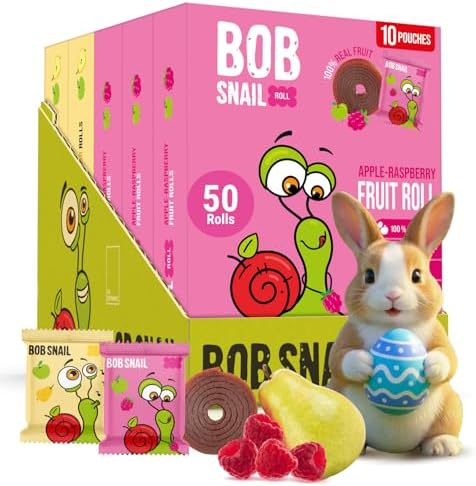Amazon.com: Bob Snail Fruit Roll Ups – 50 Natural Fruit Snacks (Pear ...
