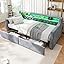 Upholstered Bed with LED Lighting and Charging Sations, 3ft Single Bed ...