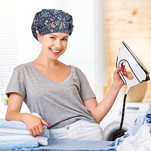 Amazon.com: SATINIOR 6 Pieces Working Caps with Buttons Elastic ...