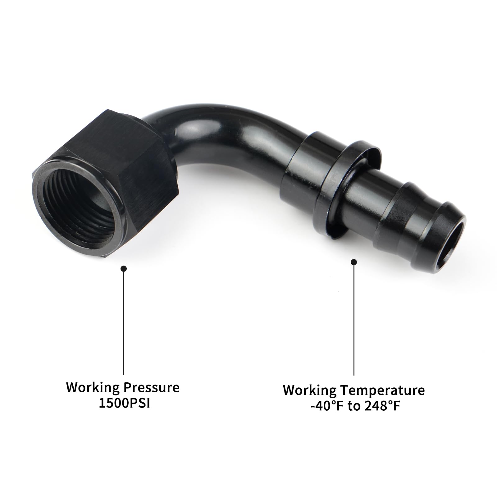 Snapklik.com : 10AN 90 Degree Push Lock Hose Fitting Fuel Line Hose ...