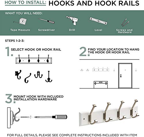 Snapklik.com : 165543 10 Three Scroll Hook Rack In Cocoa Bronze & Soft Iron