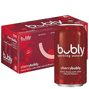 Amazon.com: bubly Sparkling Water, Cherry, 12 ounce Cans (Pack of 8) : Grocery & Gourmet Food