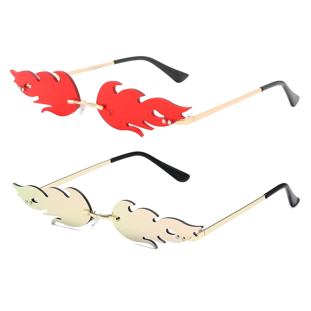 Snapklik.com : JOVAKIT Fire Flame Sunglasses For Women Men Retro ...