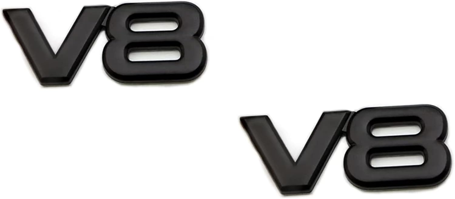 Amazon.com: 2 PC Premium 3D Metal V8 Alphabet Emblem Premium Car Logo ...