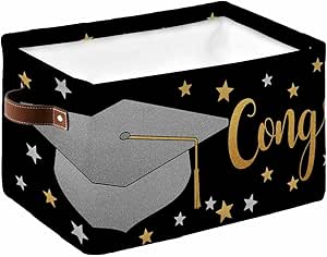 Amazon.com: Graduation Cap Cube Storage Organizer Bins with Handles ...