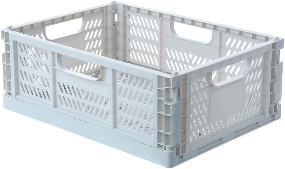 Amazon.com: MINISO Plastic Folding Storage Crate Box Foldable Storage ...