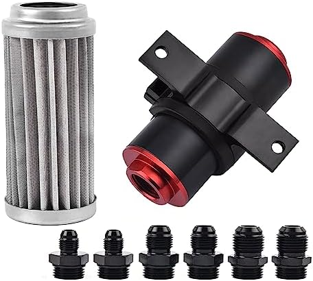 Amazon.com: EVIL ENERGY 100 Micron Fuel Filter Red with 6AN 8AN 10AN ...