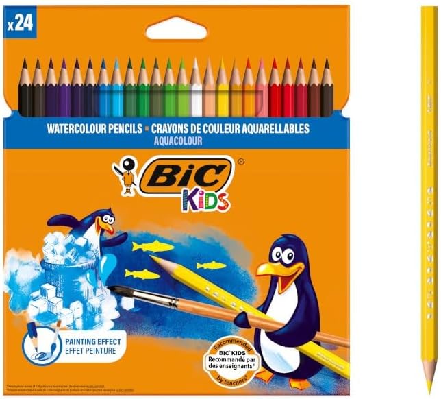 BIC Kids Matite Colorate Acquerellabili, Aquacouleur, Colori Assortiti ...