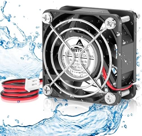 GDSTIME 60mm x 25mm 12V DC Waterproof IP67 Fan High Speed Dual Ball ...