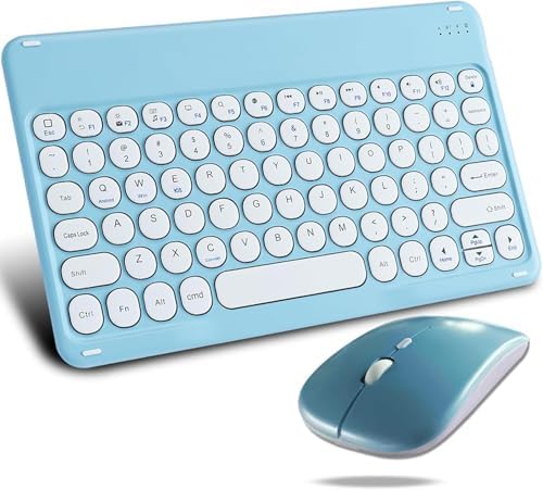 Amazon.com: Wireless Bluetooth Keyboard and Mouse Set,Round Keys ...