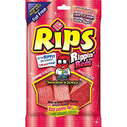 Amazon.com : Rips Rippin Reds Bite Size Licorice Candy with Raspberry ...