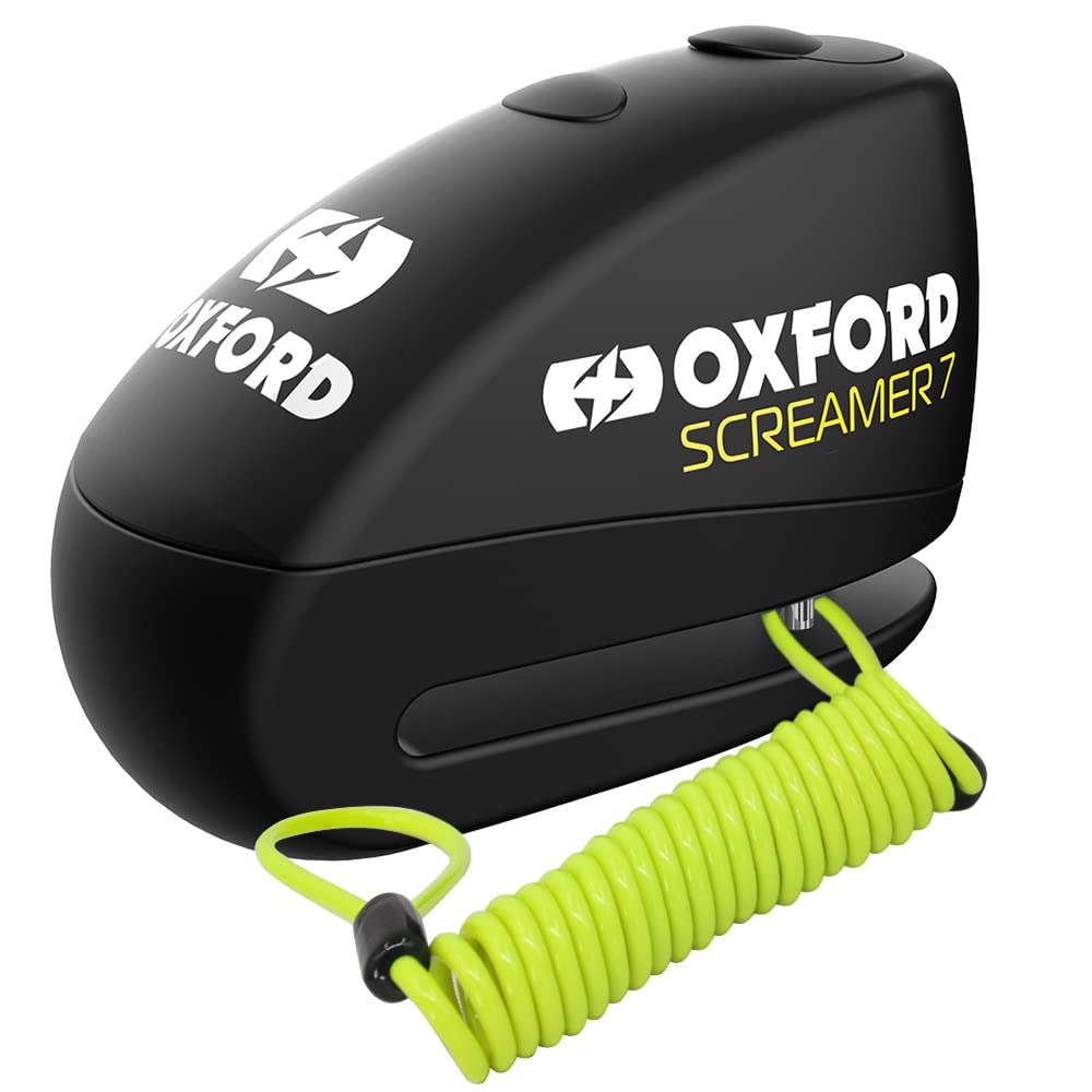 Oxford Screamer 7 Alarm Disc Lock Black LK289 with 1.5M Reminder Cable ...