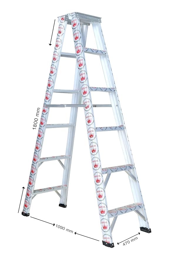 Royal Ladder - Metro | 2 Way Steps Folding Aluminum Ladder (Silver ...