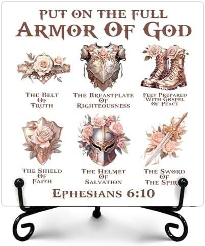 Amazon.com: Armor of God Sign, Rustic Christian Decor, Farmhouse Home ...
