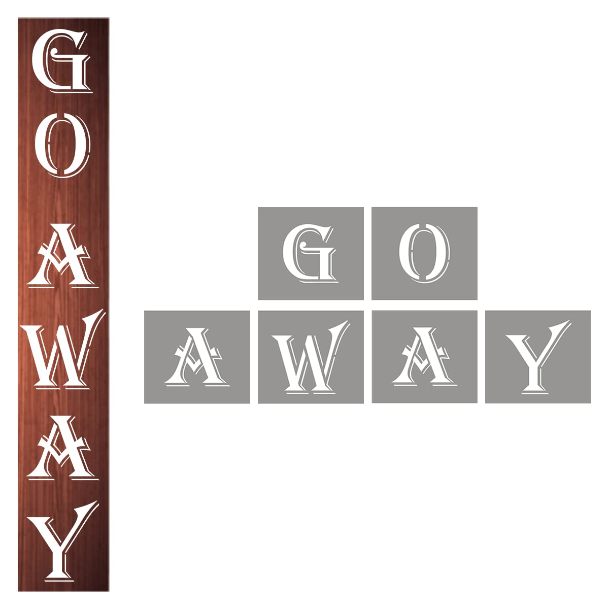 Buy Large Go Away Stencil - 6 Pack Vertical Go Away Sign Stencils ...