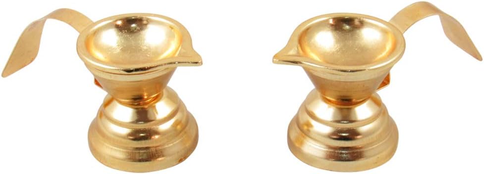Amazon.com: Gold Plated Aarti Diya Set for Pooja, Spiritual Gift Item ...