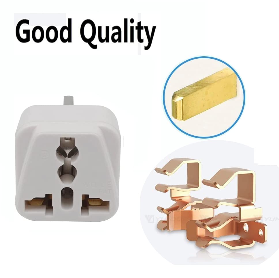 2PCS Plug Socket Converter for Shaver, 2 Pin To 3 Pin 13A Fuse Adaptor ...