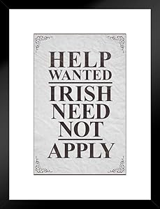 Amazon.com: Poster Foundry Help Wanted Irish Need Not Apply Vintage ...