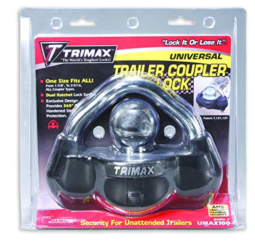 Trimax UMAX100 Premium Universal Dual Purpose Coupler Lock, Black ...