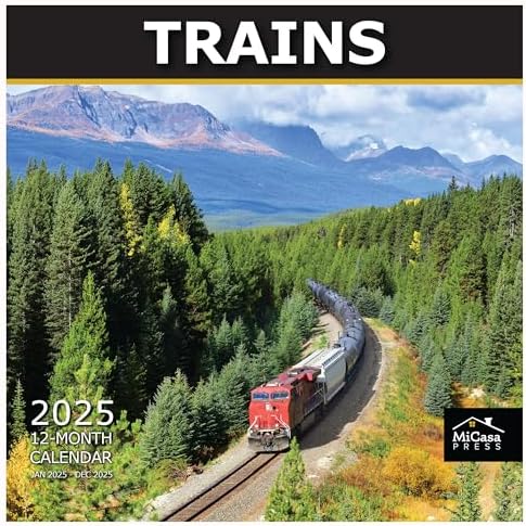 Amazon.com: MICASA PRESS - Railroads 2025 Wall Calendar 12 Month | 12 ...