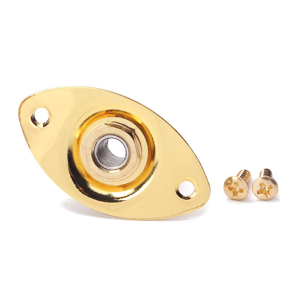 Amazon.com: WLDJXLGL Metal Oval Guitar Jack Plate 1/4" Guitar Input ...