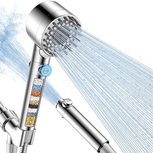 FEELSO Filtered Shower Head with Handheld, High Pressure 4 Spray ...
