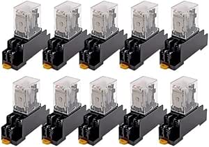 Amazon.com: Relay 10Set Relay with Socket Base Coil General DPDT Micro Mini Electromagnetic ...
