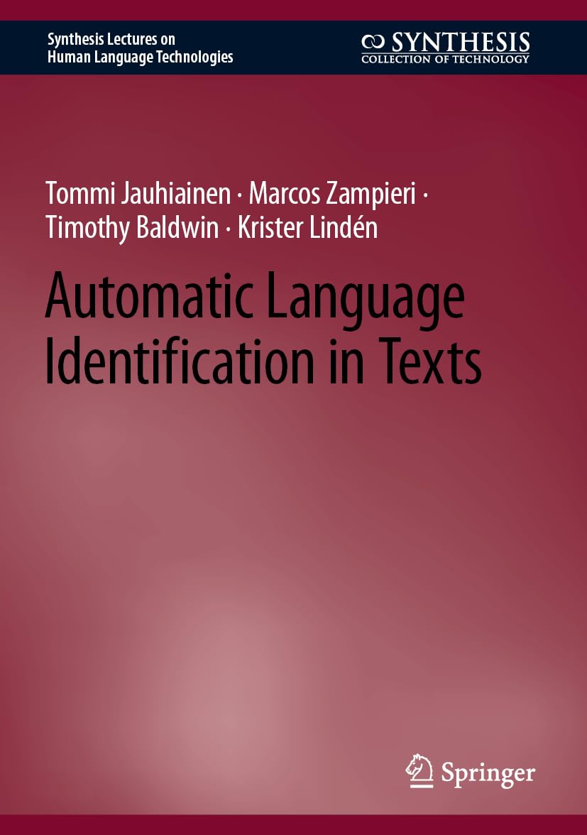 Amazon.com: Automatic Language Identification in Texts (Synthesis Lectures on Human Language ...