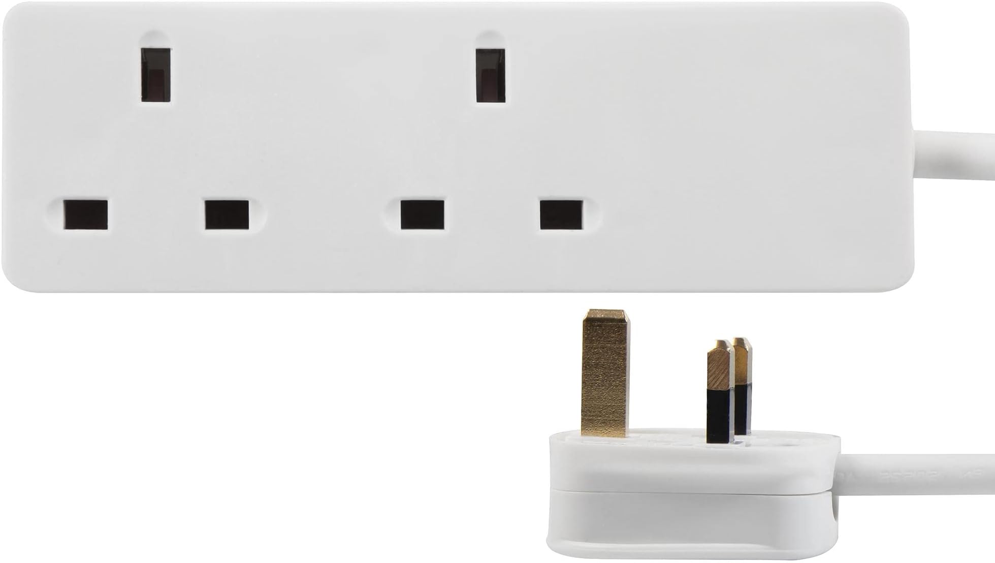 PRO ELEC PELB1403 2-Gang Extension Lead, 0.5m, White: Amazon.co.uk ...