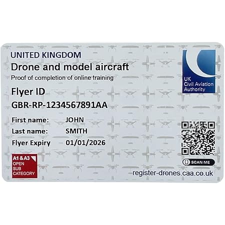 Drone ID Card Unique QR encoded - UAS Drone Operator/Flyer ID Card ...