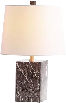 SAFAVIEH Lighting Collection Brett Brown Faux Marble 20-inch Bedroom ...