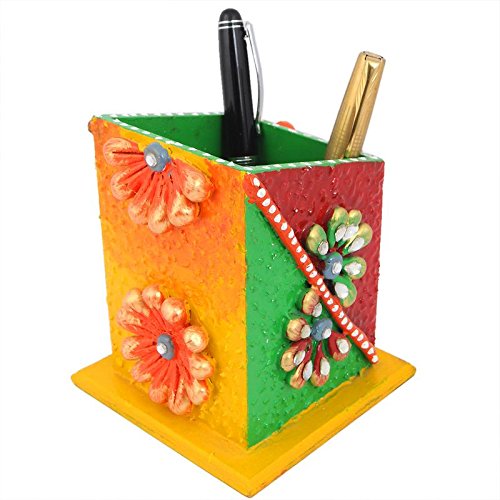 ARV Crafts Wooden Pen Stand 4x4x4.5-005 : Amazon.in: Office Products