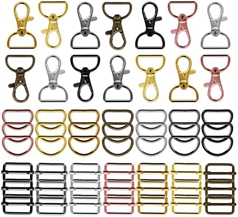 Belle Vous Assorted Metal Keychain Hooks with D Ring (16 Pack) - 26mm ...