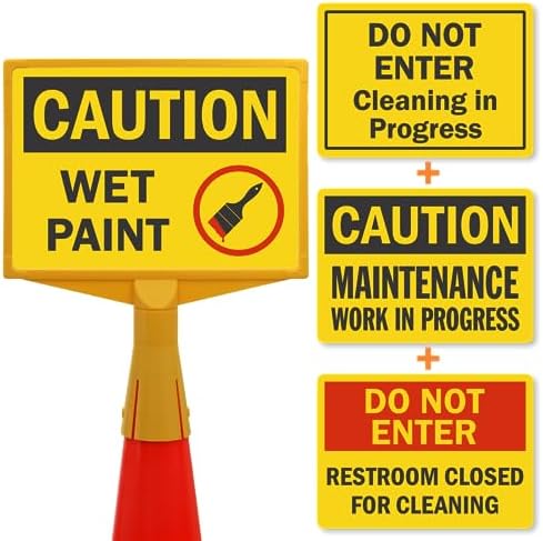 Amazon.com : SmartSign Cleaning Maintenance Sign Kit with 1 Cone Top ...